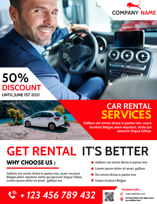car rental flyer advertising Template | PosterMyWall