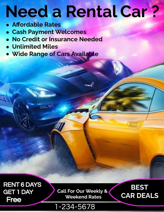 Car rental flyer Template | PosterMyWall