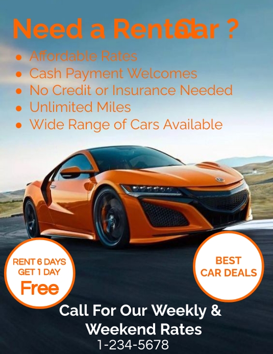 Car rental flyer Template | PosterMyWall