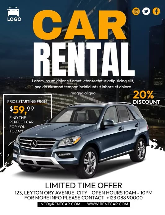 Car Rental Flyer Template | PosterMyWall