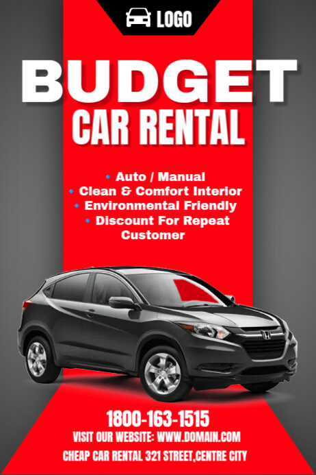 Copy of Car Rental Flyer Poster Editable Template Poster | PosterMyWall