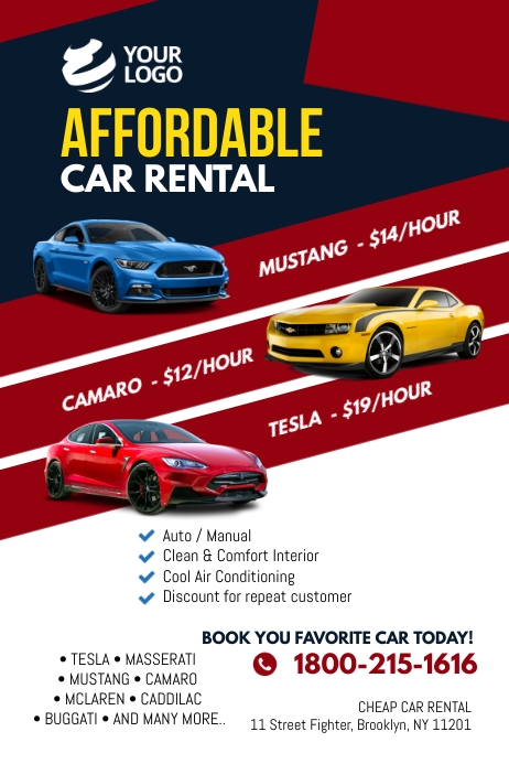 Car Rental Flyer Poster Template | PosterMyWall