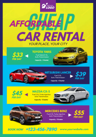 Car Renting Professional A4 Template | PosterMyWall