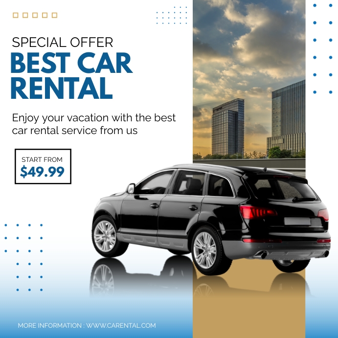 CAR RENTAL / HIRE TEMPLATE | PosterMyWall