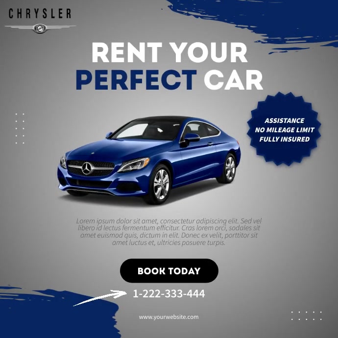 Car Rental Instagram Social Media Template | PosterMyWall