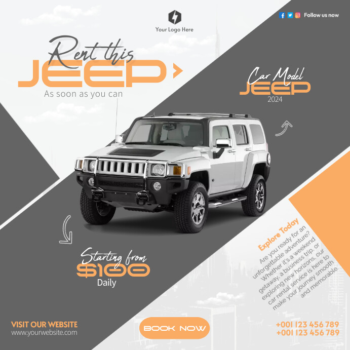 Copy of CAR RENTAL POSTER DESIGN | PosterMyWall