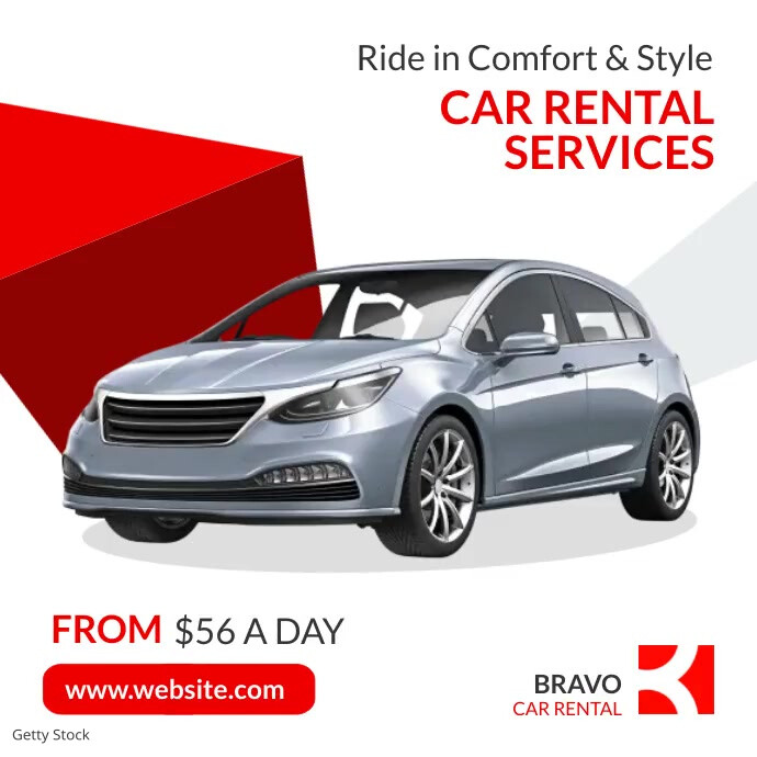 Car rental professional services advertisemen Template | PosterMyWall