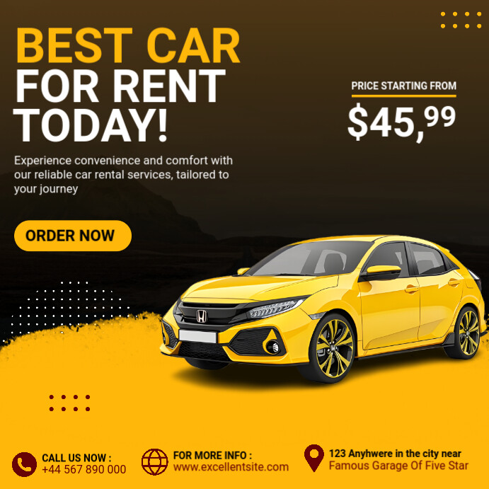 Car Rental Services Instagram Post Template | PosterMyWall