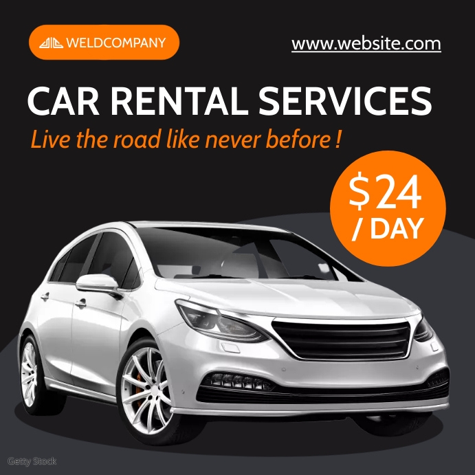 car rental services square advertisement Templat | PosterMyWall