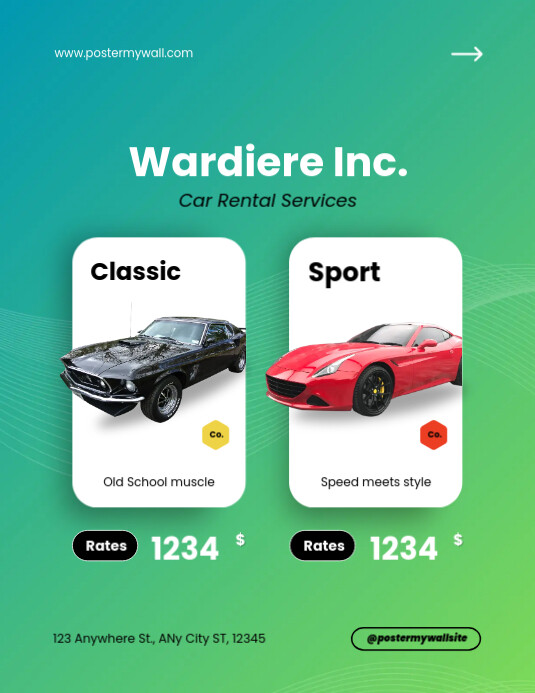 car rental services template | PosterMyWall