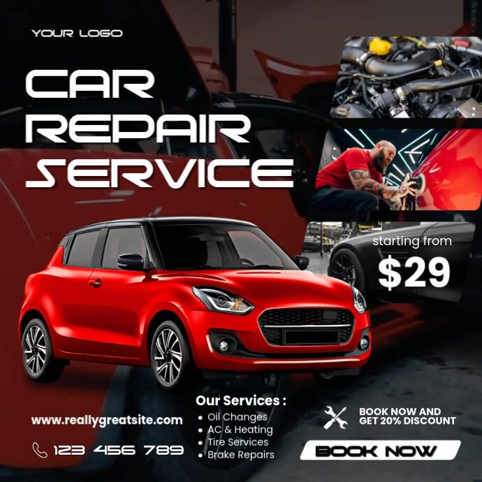 Car Repair Service Template | PosterMyWall