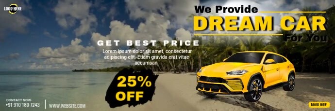 Car Sale Ad Banner 2' × 6' Template | PosterMyWall