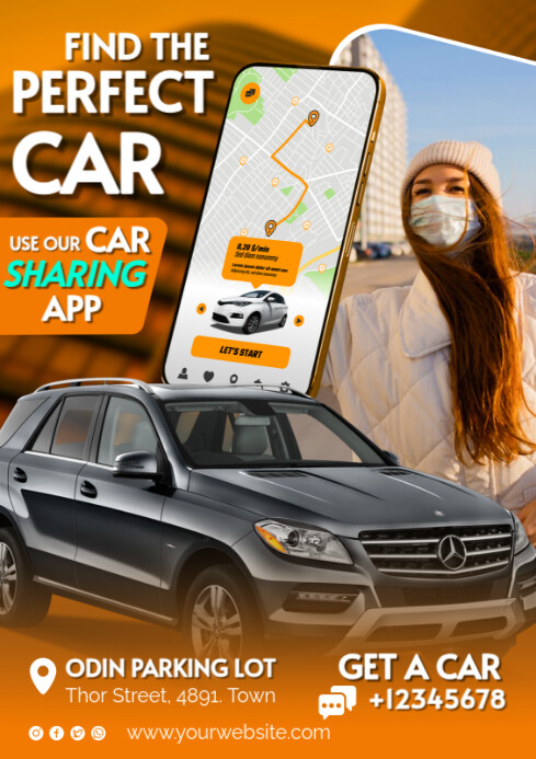 Car Sharing App Promotion Poster Template Design | PosterMyWall
