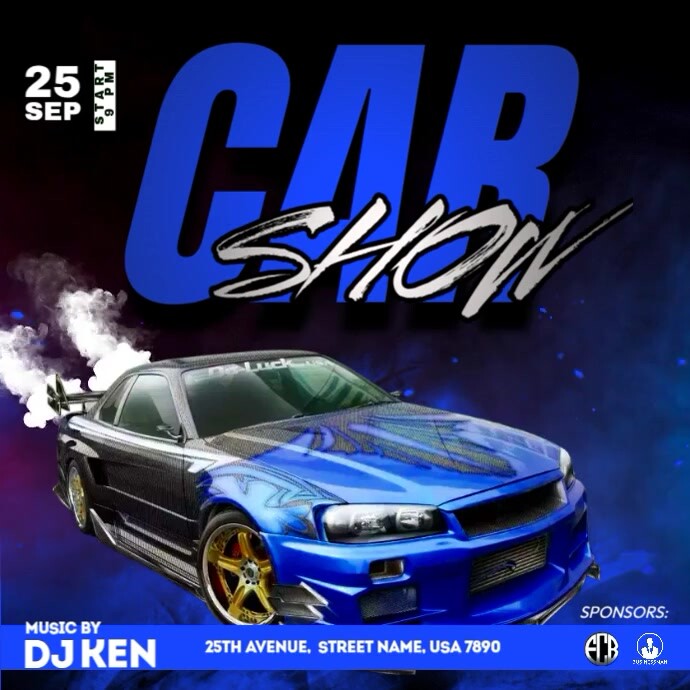 Car Show Neon Video Template | PosterMyWall