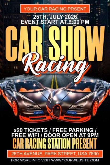 Plantilla de Car Show Racing | PosterMyWall