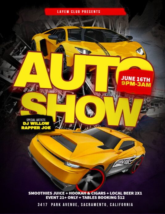 Car Show Yellow Design Template | PosterMyWall