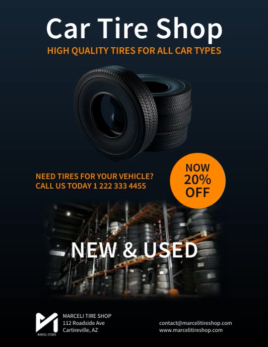 Car Tire Shop Video Template | PosterMyWall