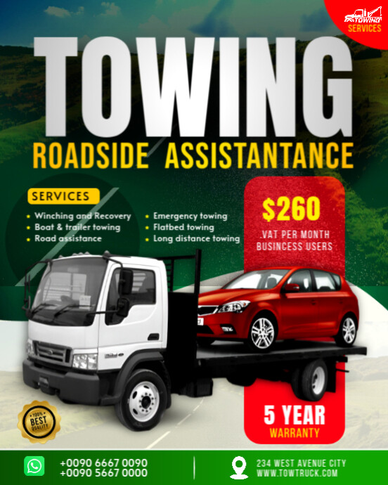 Copy of Car towing roadside assistance vehicle recovery breakdown ...