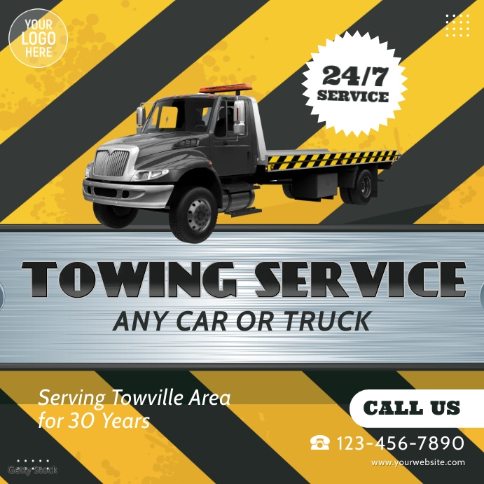Car Towing Service Social Media Template | PosterMyWall