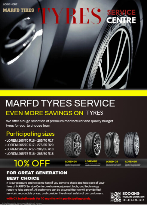 Car tyres service centre business ads flyer Template | PosterMyWall