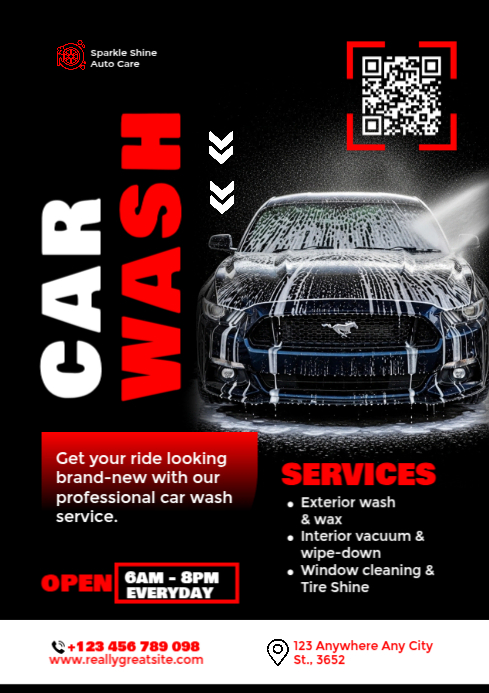 Plantilla de Car Wash — Professional Auto Cleaning Flyer | Editable ...