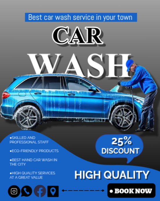 Sjabloon Car wash | PosterMyWall
