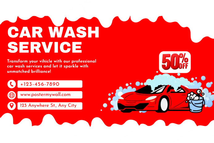 Car Wash Service Banner Template | PosterMyWall