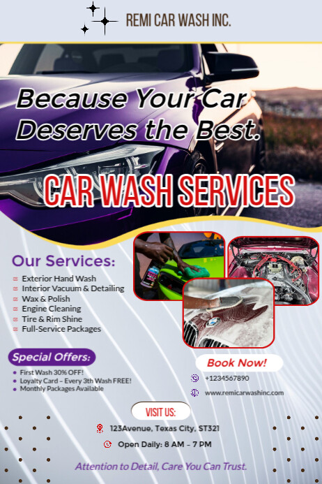 Car Wash Services Poster Template | PosterMyWall