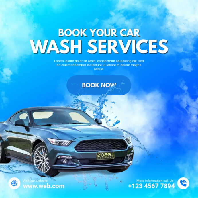 car washing service ad template | PosterMyWall