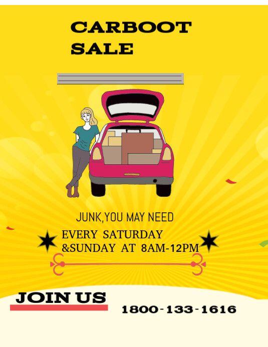 Carboot sales poster flyer template | PosterMyWall