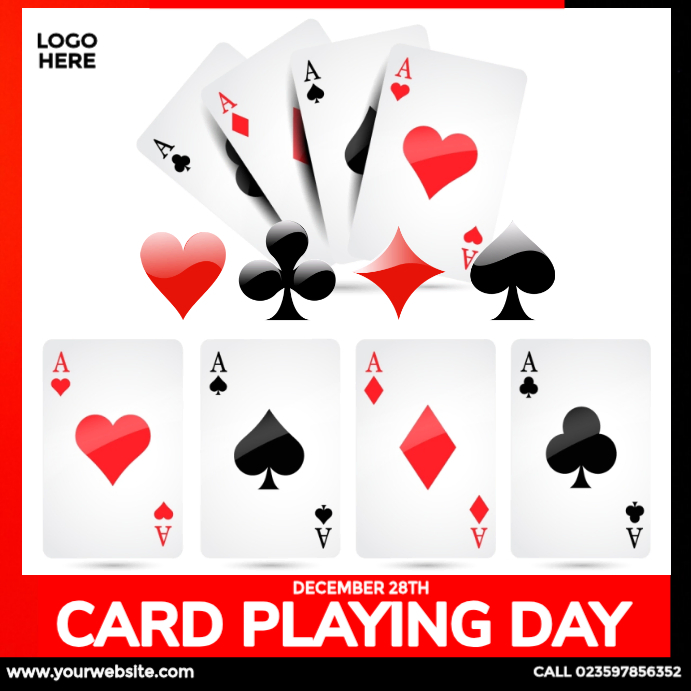Card Playing Day Ad Template | PosterMyWall