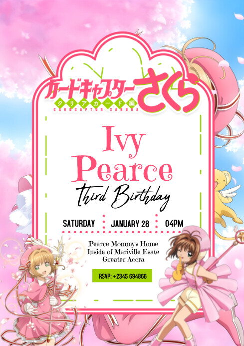 Cardcaptor Sakura Birthday Invitation Template | PosterMyWall