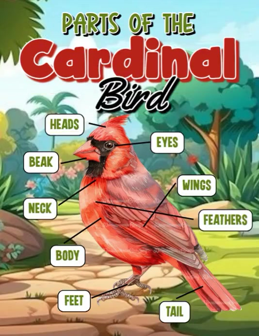Modèle Cardinal Birds Body Parts | PosterMyWall