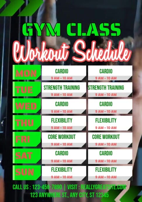 Cardio to Core: Your Fitness Week Template | PosterMyWall