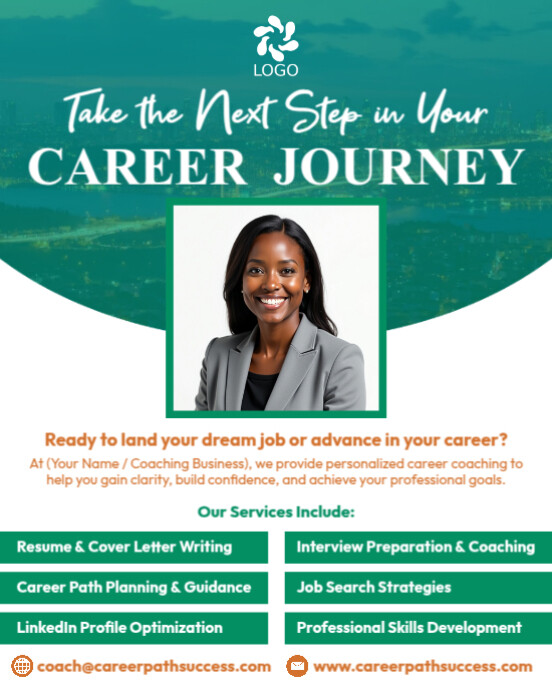 Career Coach Flyer Template Resume Writing, Job Search, Interview Prep ...