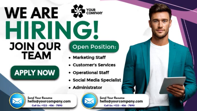 Career Opportunities Now Hiring Template | PosterMyWall