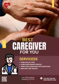 Professional Caregiver Service Flyer A5 Template | PosterMyWall