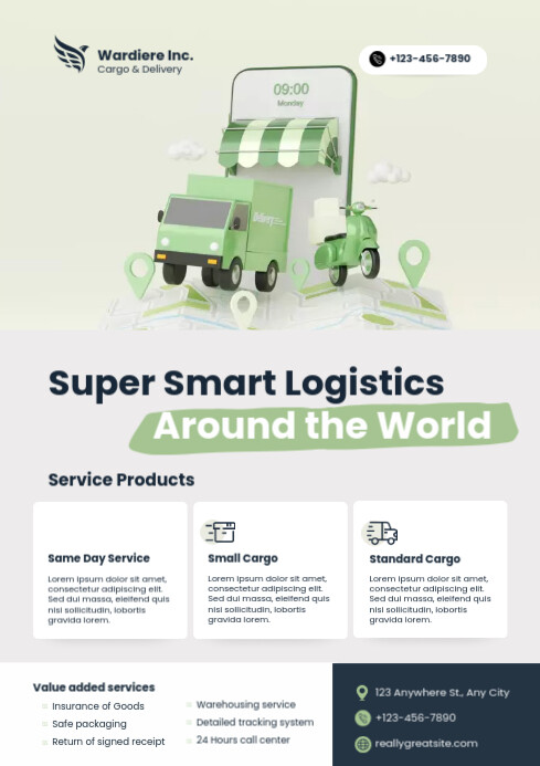 cargo and delivery service template | PosterMyWall