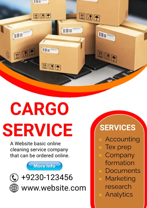 Cargo and logistics service A4 template | PosterMyWall