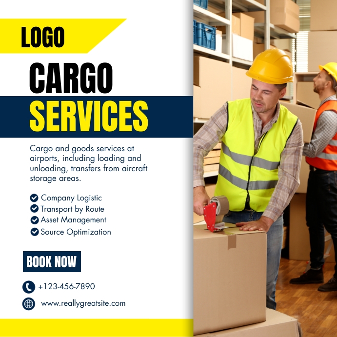 CARGO and logistics SERVICES TEMPLATE | PosterMyWall