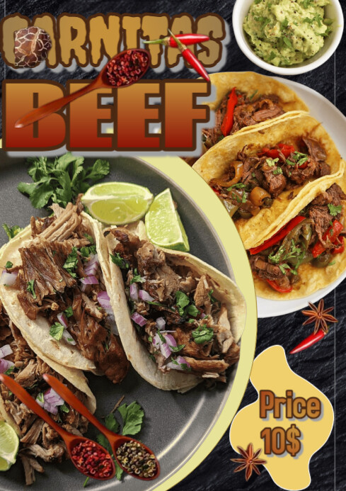 Copy of Carnitas Beef Mexico Food | PosterMyWall