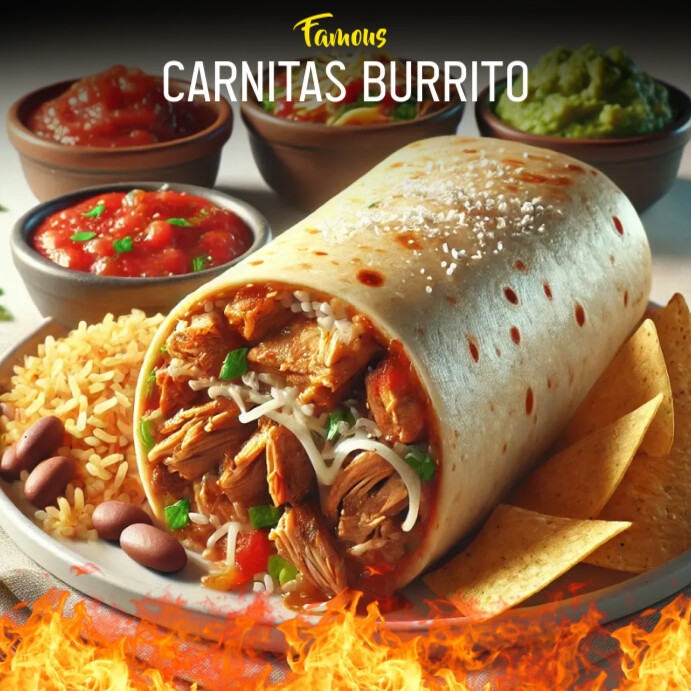 Carnitas Burrito Template | PosterMyWall
