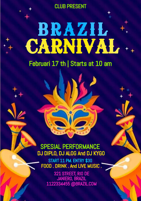 carnival brazil Template | PosterMyWall