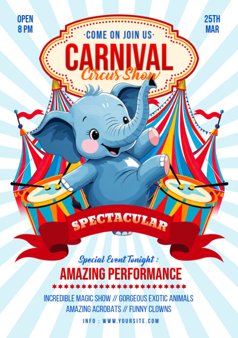 Copy of Carnival Circus Show Flyer Template | PosterMyWall
