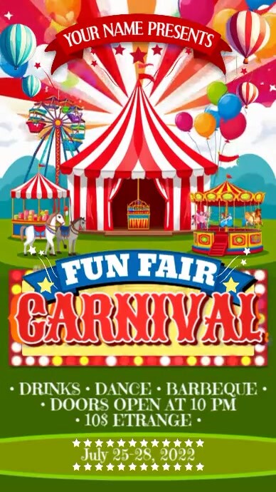 Plantilla de Carnival Fun Fair Circus Digital Display (9:16) | PosterMyWall