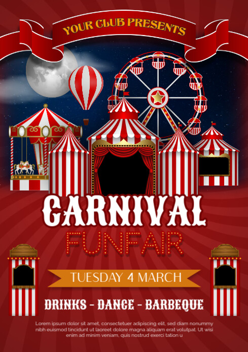 carnival funfair flyer with amusement park Template | PosterMyWall