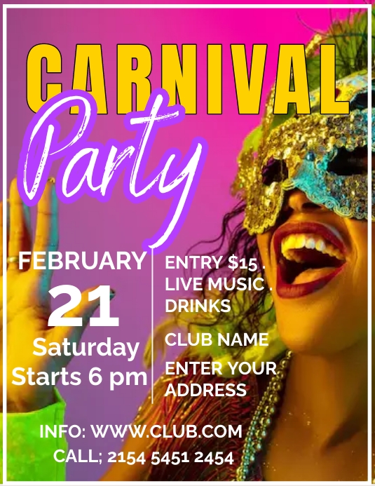 CARNIVAL PARTY (1) Template | PosterMyWall