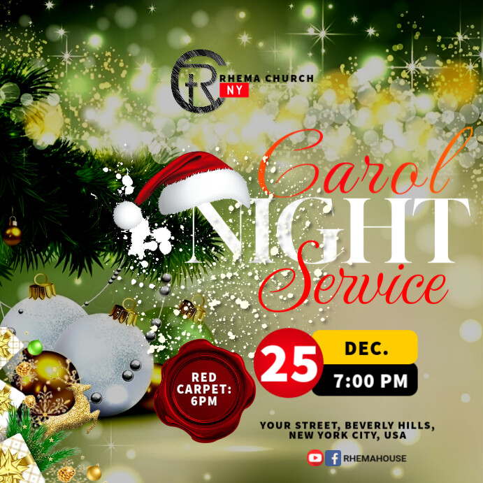 Carol Night Service Template | PosterMyWall
