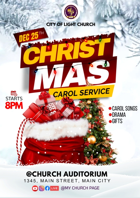 carol service (5) Template | PosterMyWall
