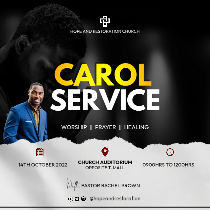Carol service Template | PosterMyWall